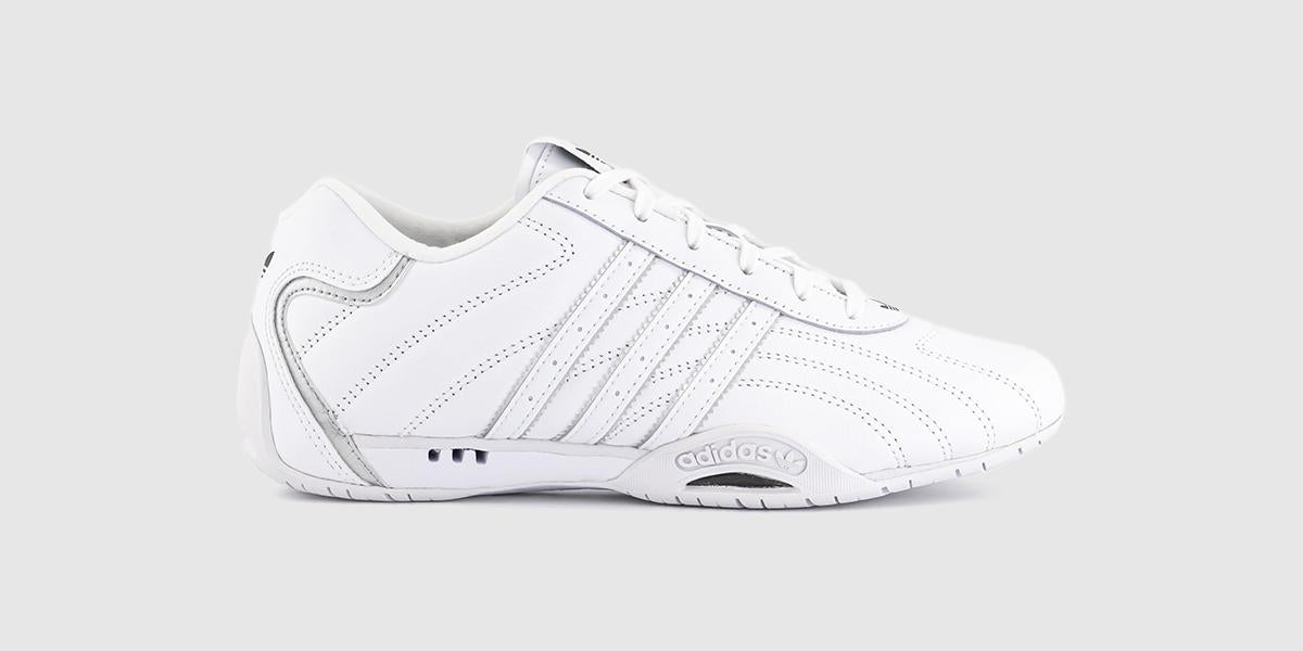 Womens Adidas Adiracer Lo Trainers White Black Silver Metallic Uk Size ...